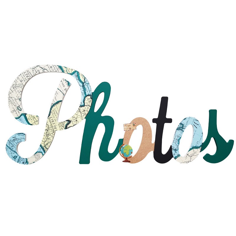 Mot décoratif "Photos" en bois à décorer | Décorez-moi