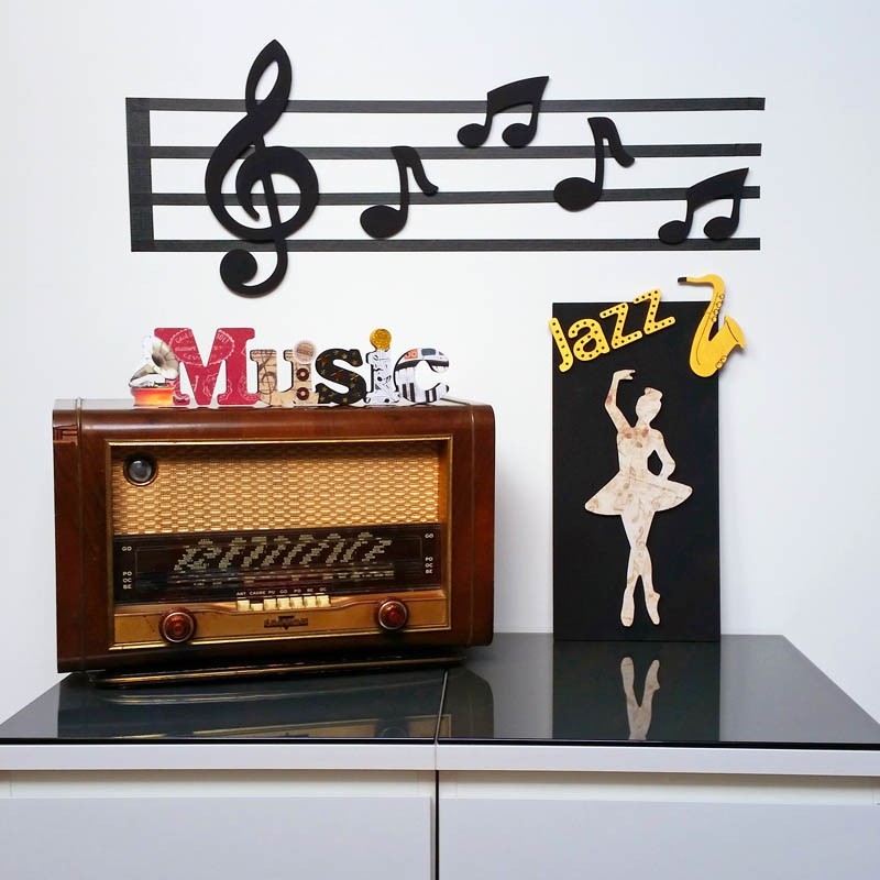 Note double de musique en bois à décorer | Décorez-moi