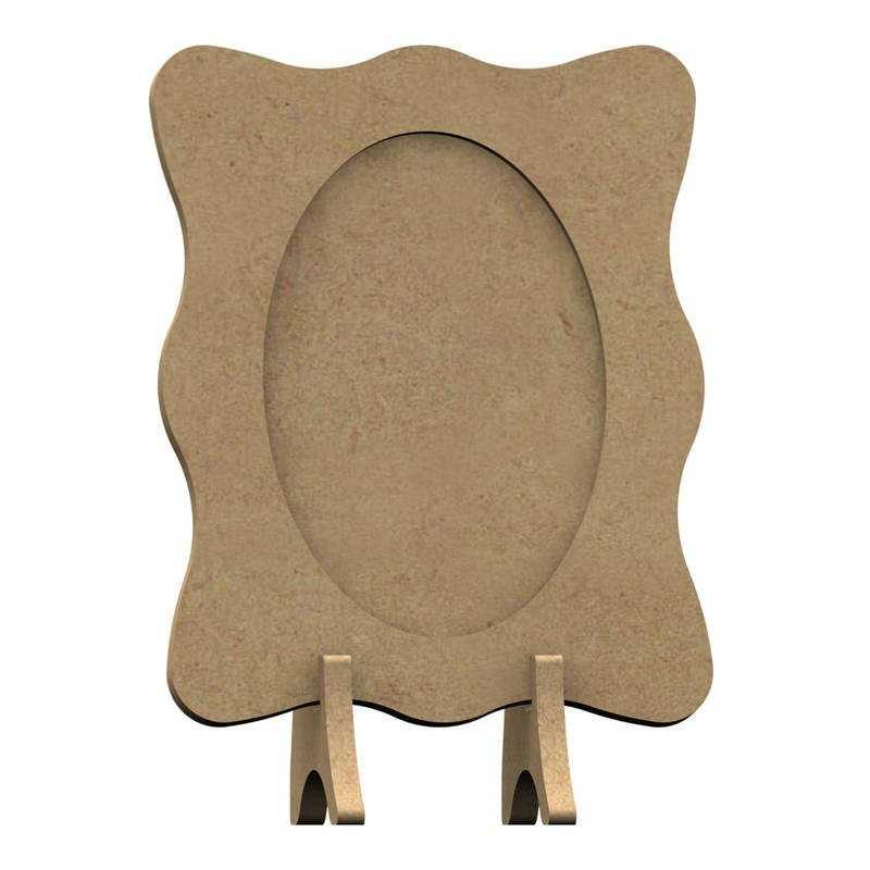 Petit cadre photo ovale en bois à décorer | Décorez-moi