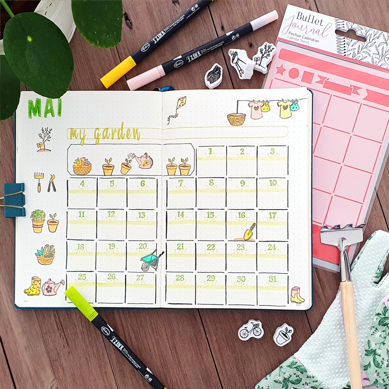 Tampon mousse bullet journal activités plein air | Décorez-moi