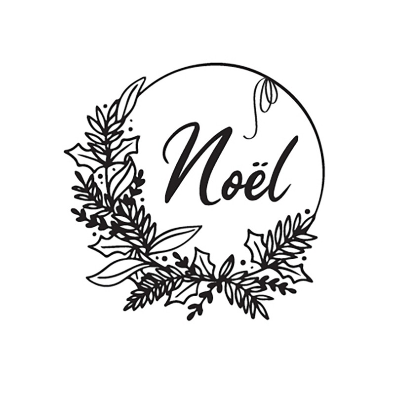 Tampon bois rond Noël | Décorez-moi