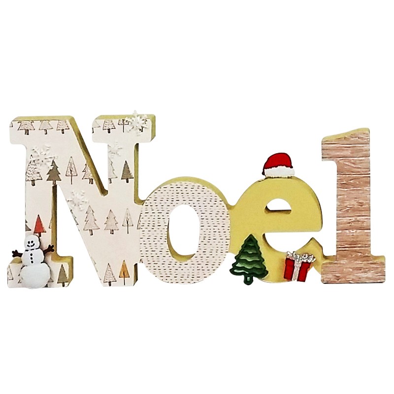 Mot Noël à poser en bois à décorer | Décorez-moi