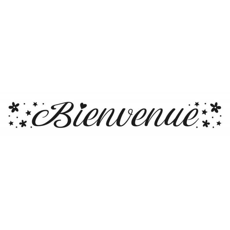 Tampon bois rectangle message bienvenue | Décorez-moi